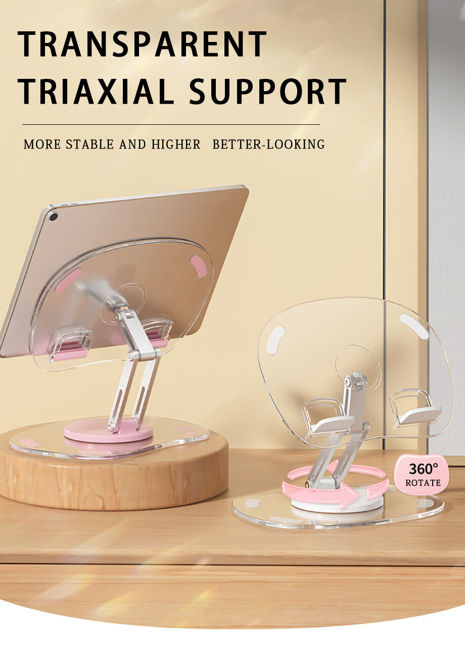 Acrylic Foldable Adjustable Transparent Tablet Stand Holder With 360 ...