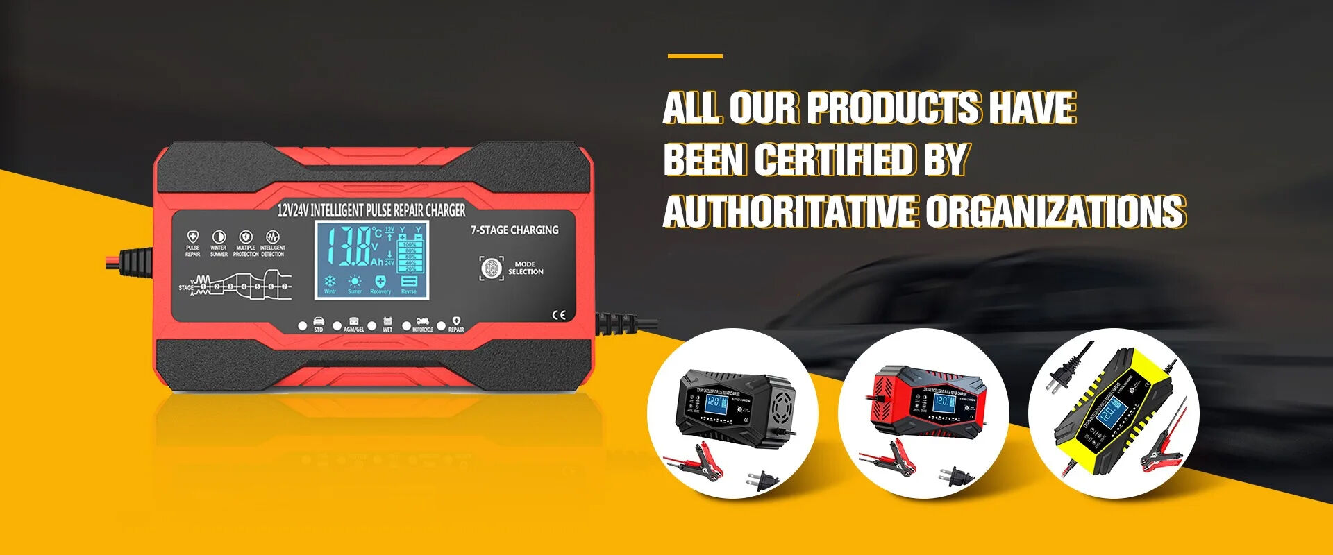 Portable Automatic Car Battery Charger Oem&odm 12v 24v 10a Automatic ...