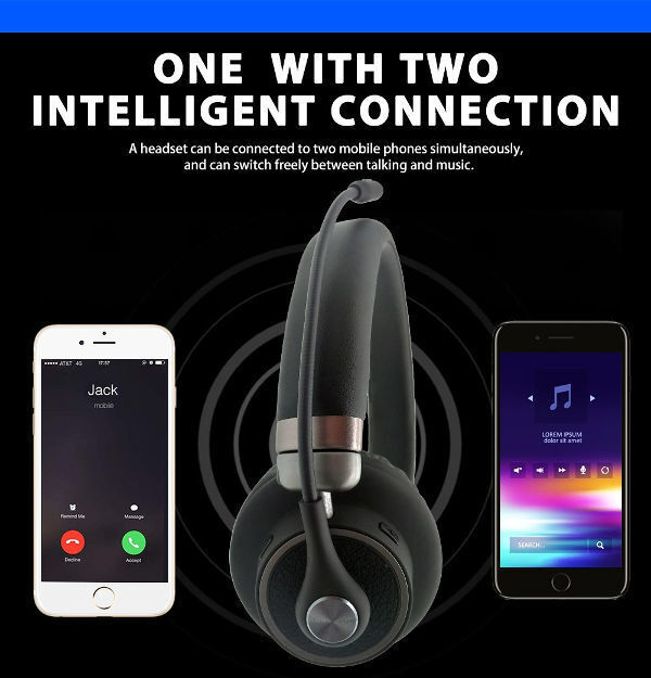 M91 Business Bluetooth Headset Support Ai Assistant Over-ear Headphones ...