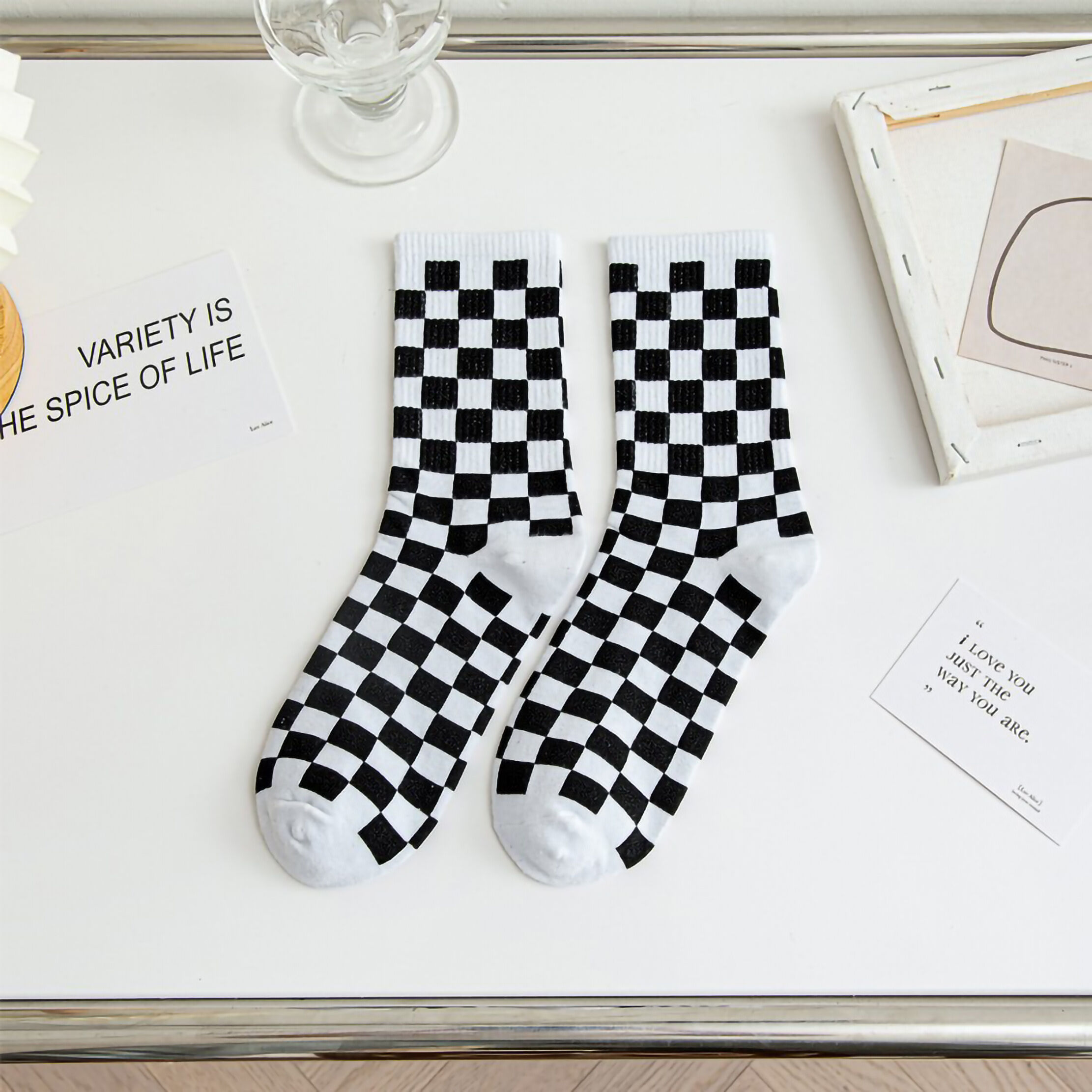 Buy China Wholesale Men's Personality Checkerboard Checkerboard Mid-tube Socks Spring Fashion ...