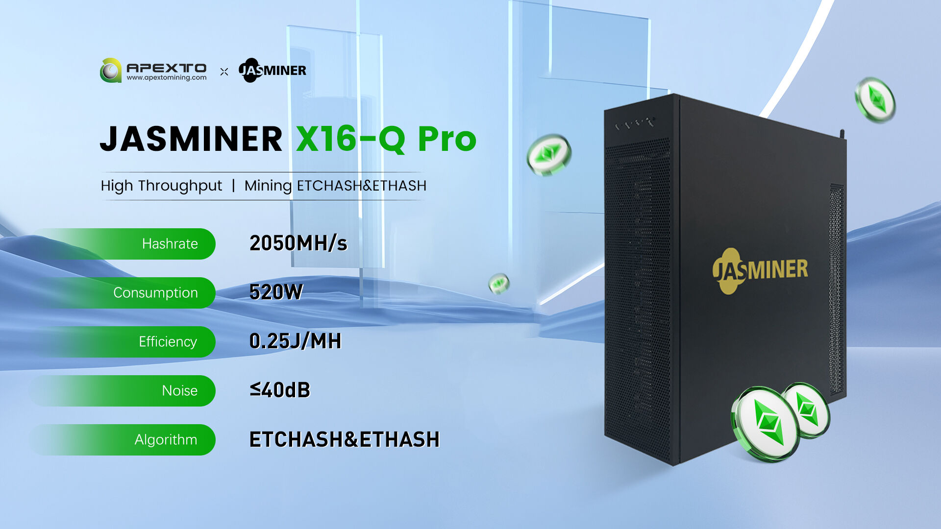 Bulk Buy China Wholesale Profitability Asic Miner Jasminer X16-q Pro Hashrate 2050mh/s 520w ...