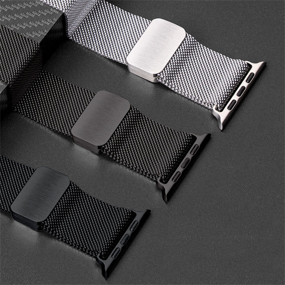 For Apple Watch Strap Loop Braid Two Magnetic Tail Double Magnetic ...