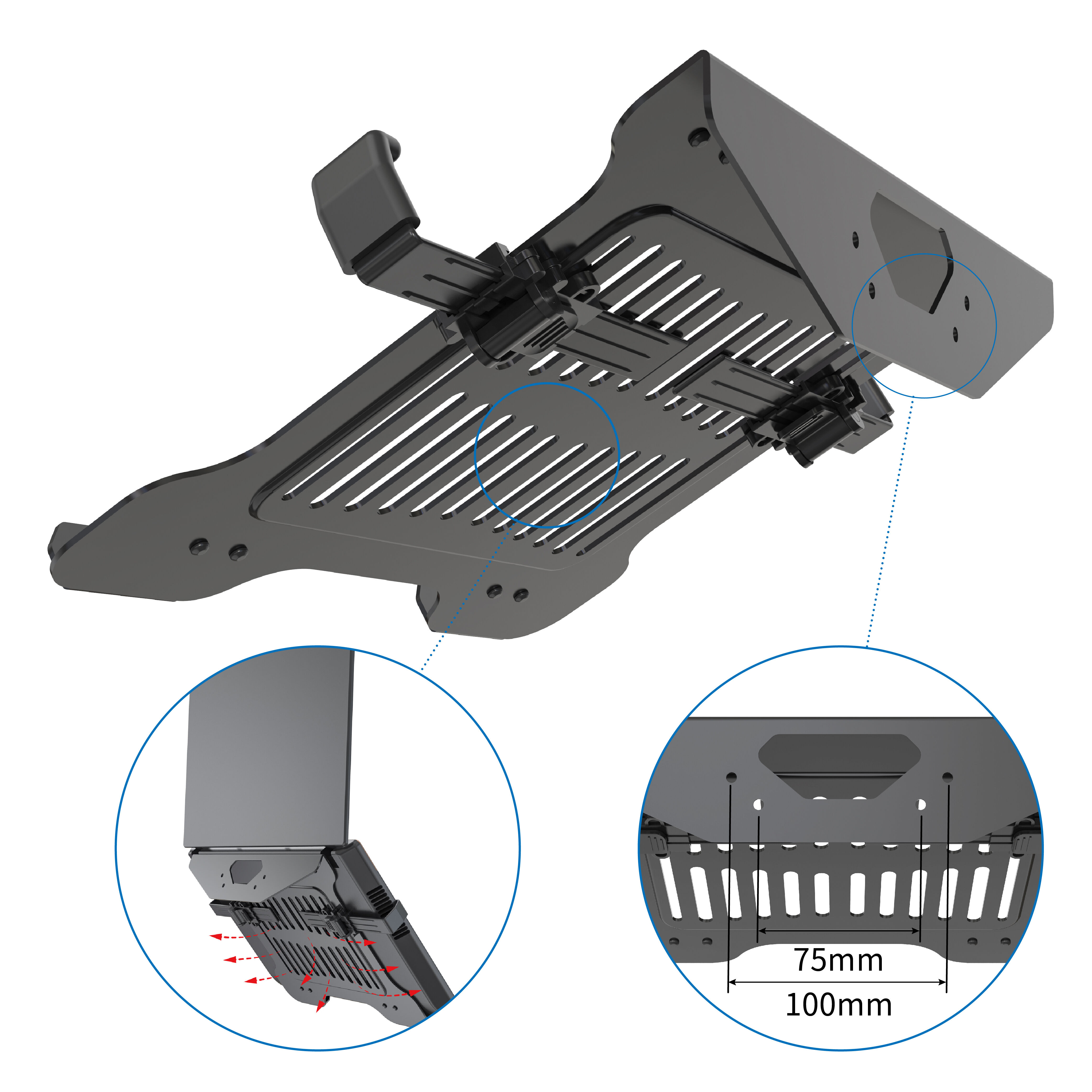 V-mounts Quick Installation Laptop Holder With Soft Mat Design Laptop ...