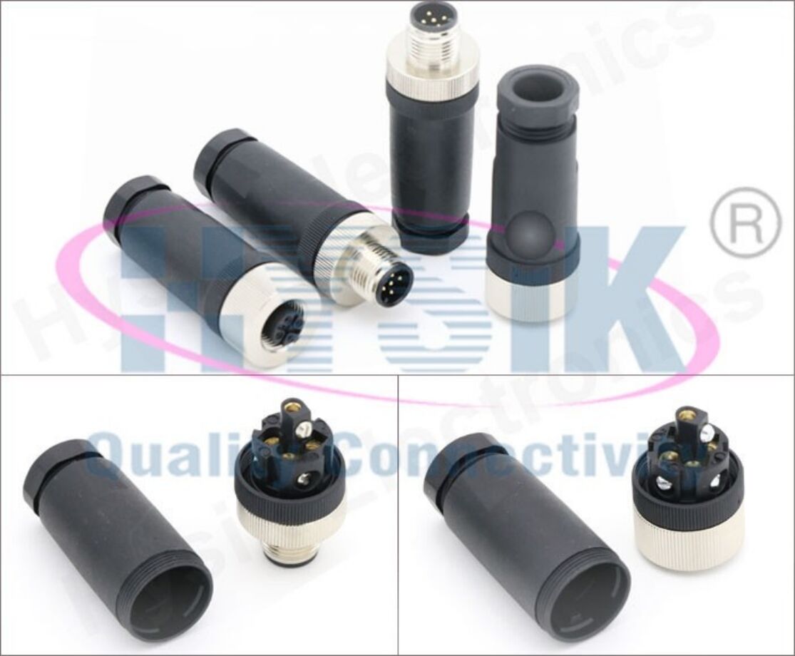 1200710081 M12 5 Pin Connector Female Circular Sensor Plug Shielded ...