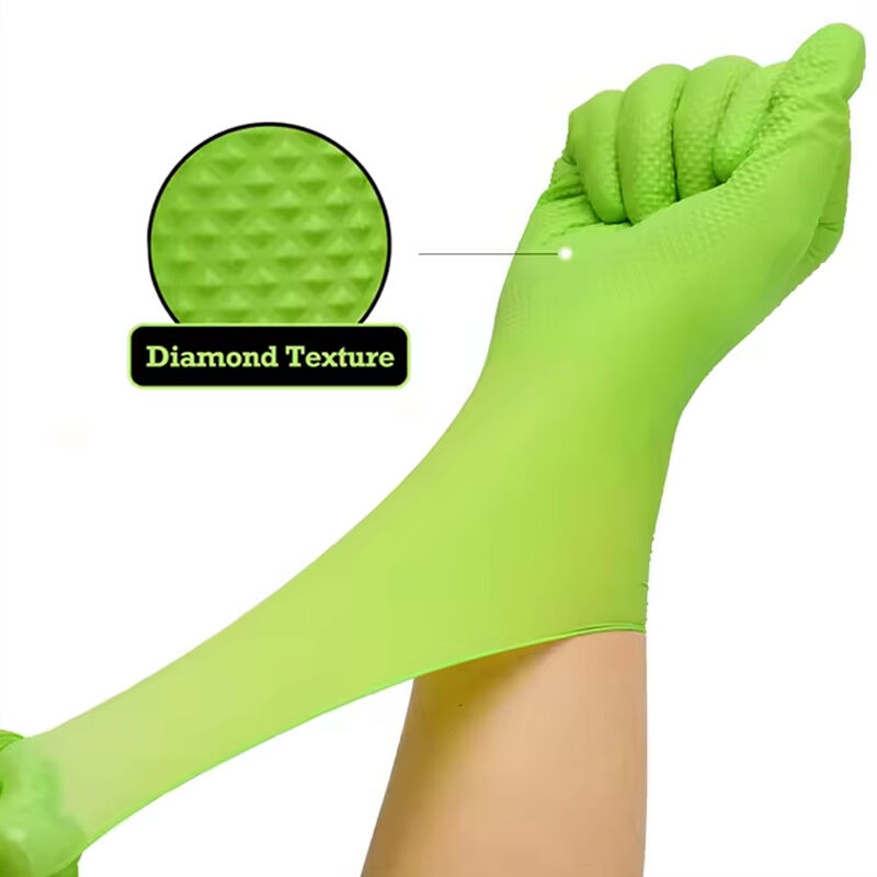 Bulk Buy China Wholesale Textured Diamond Grip Nitrile Gloves – Powder ...