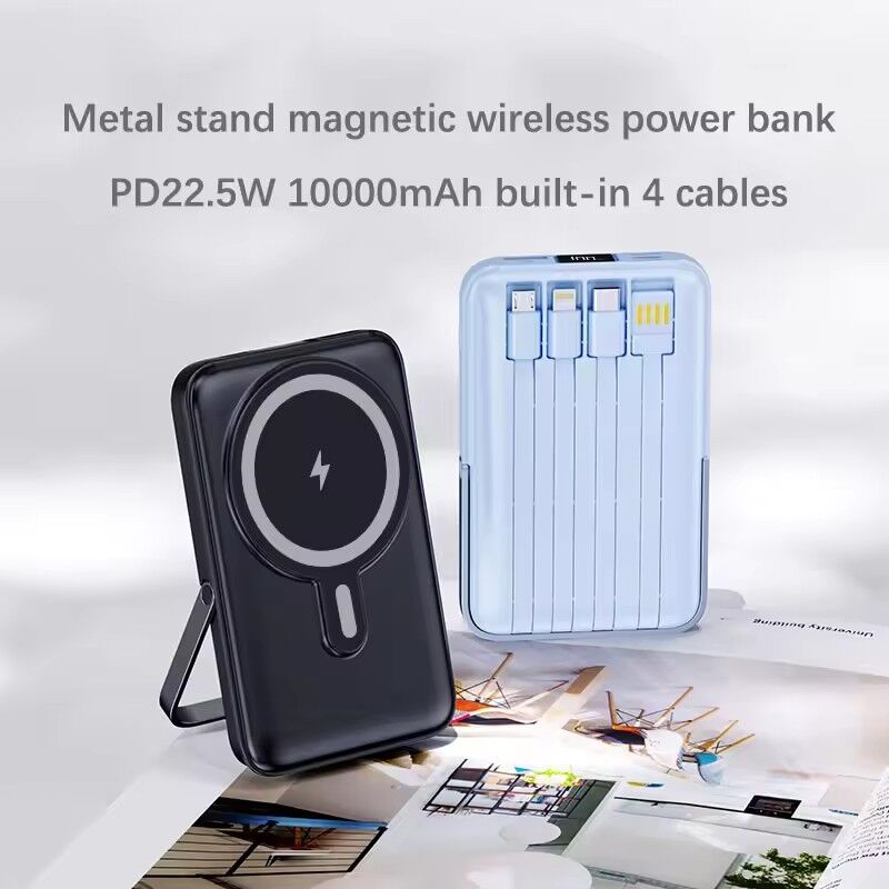 10000mah Portable Magnetic Wireless Power Bank With Stand For Iphone 15 ...