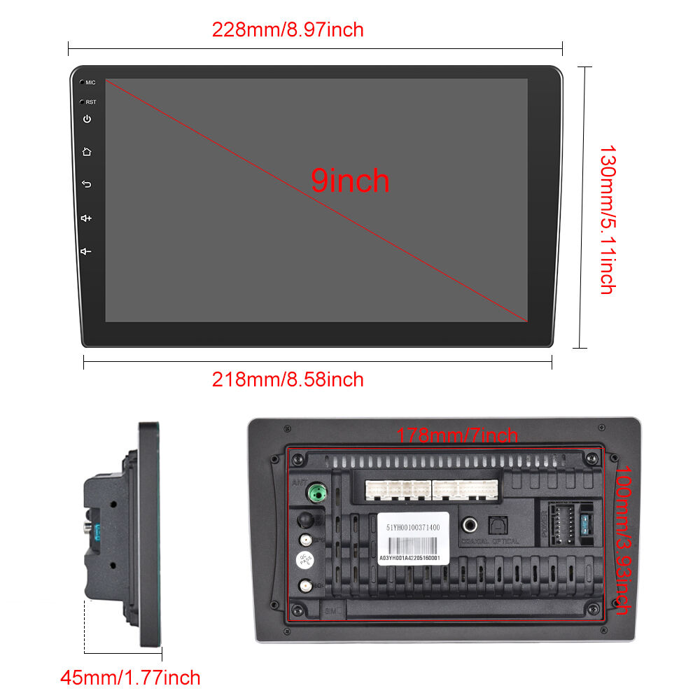 Podofo Android Car Stereo 6+128g 9 Inch 8 Core Carplay/android Auto Gps Wifi 4g Gps Bt Fm Rds ...