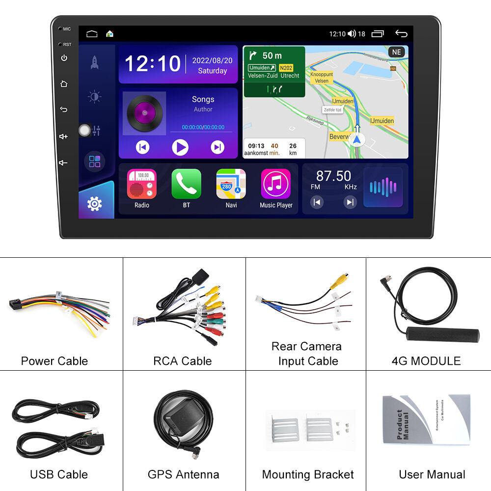 Podofo Android Car Stereo 6+128g 9 Inch 8 Core Carplay/android Auto Gps Wifi 4g Gps Bt Fm Rds ...
