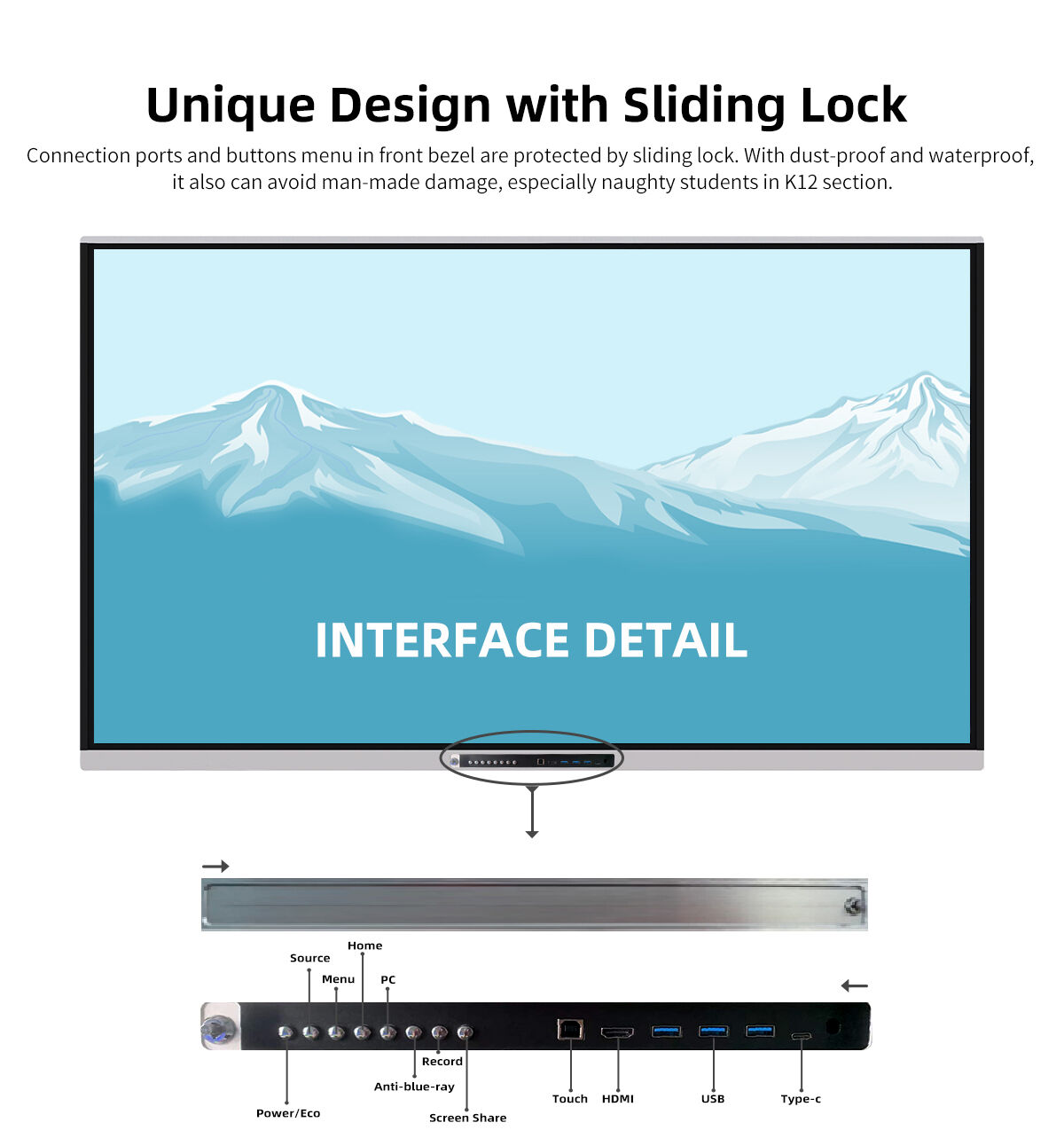 65/ 75 /86/98 Inch Interactive Display Flat Panel All In One Touch ...