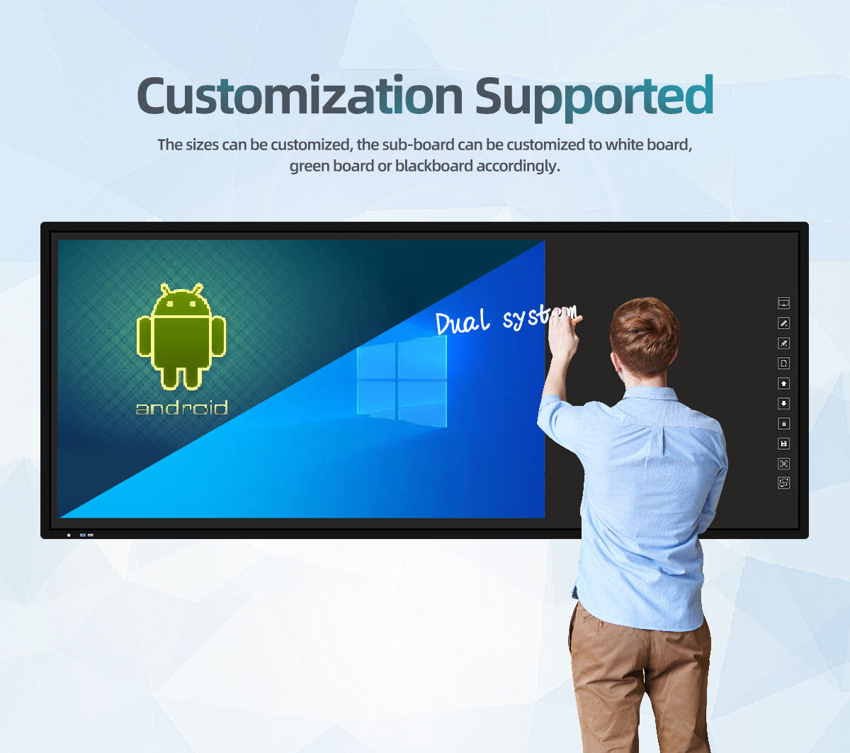 Buy China Wholesale Large Size 77 Inch Interactive Touch Screen Led ...