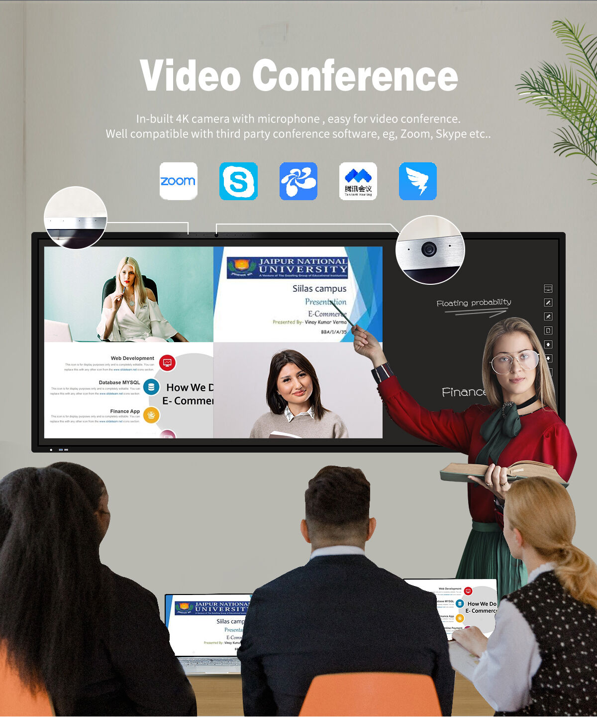 Buy China Wholesale Large Size 77 Inch Interactive Touch Screen Led ...