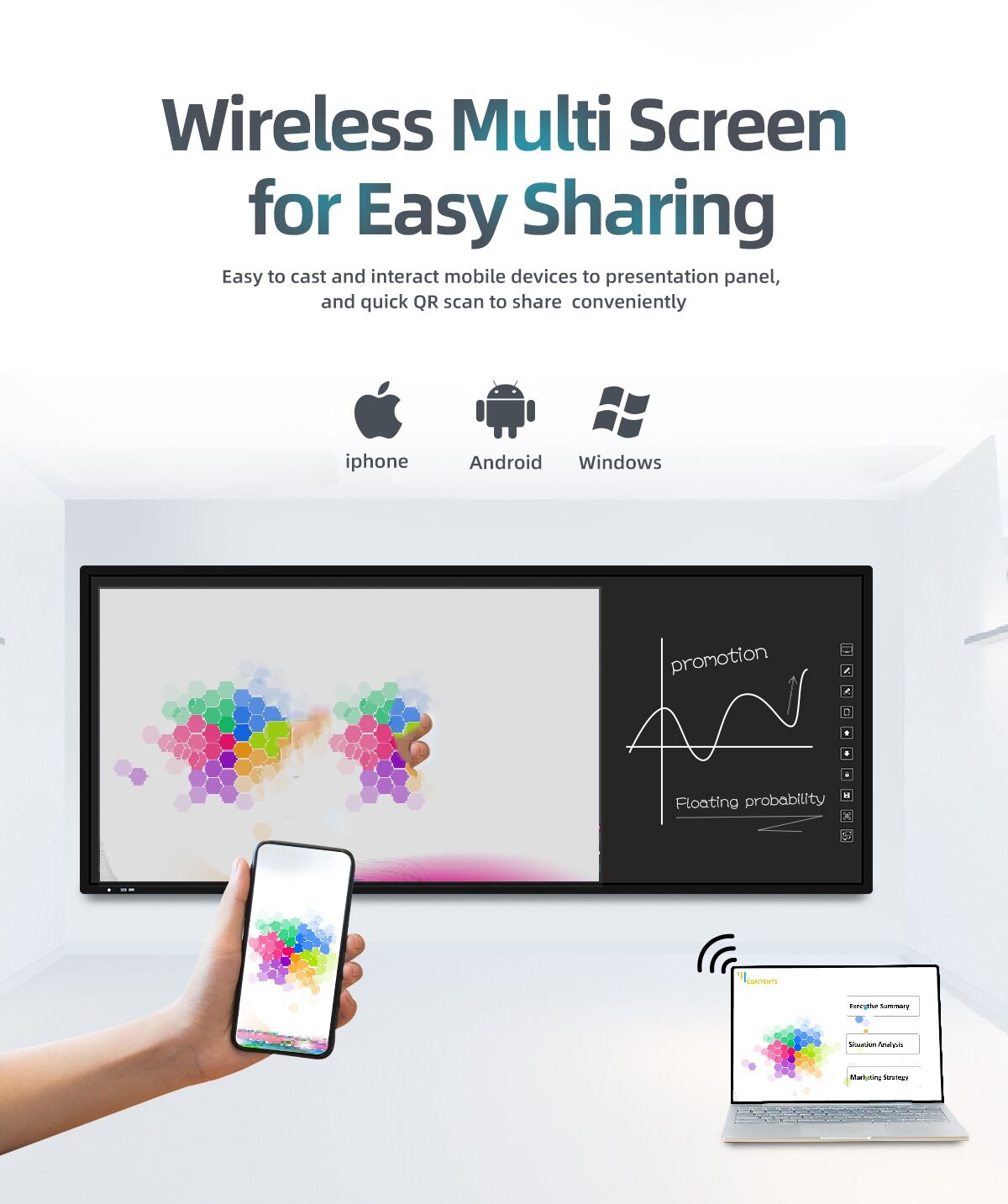 Buy China Wholesale Large Size 77 Inch Interactive Touch Screen Led ...