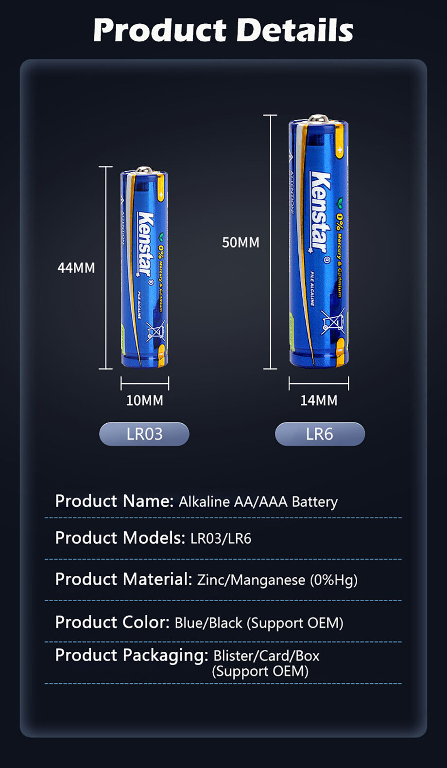 Kenstar Alkaline Dry Cell 1.5v Aa Lr6 Um3 Battery With Ce Rohs Primary ...