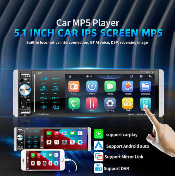 1 Din Car Radio 5 Inch Screen Car Stereo Multimedia Auto Radio Dvd ...