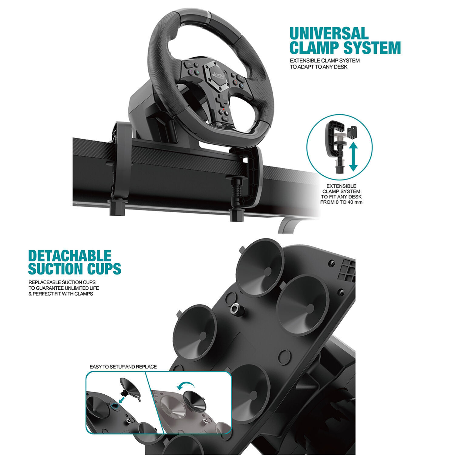 V22-c Universal Gaming Racing Steering Wheel For Playstation, Xb Series ...