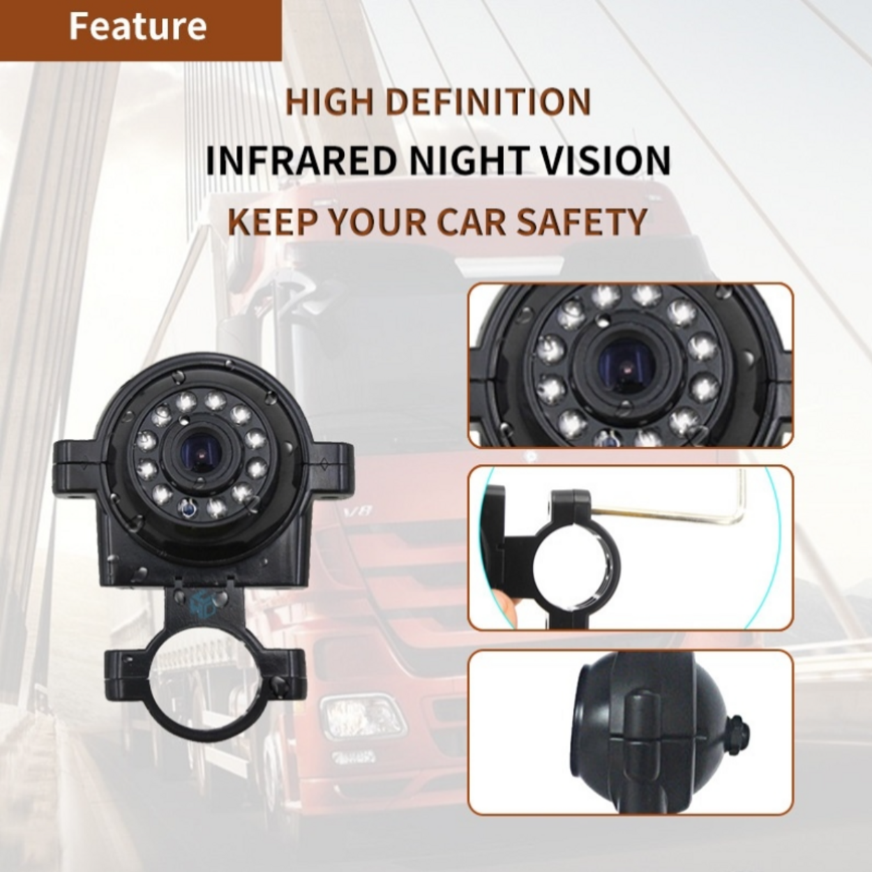 Caredrive Cc940 Customized Ceiling Mounted Camera 9-36v Hd Rear View ...