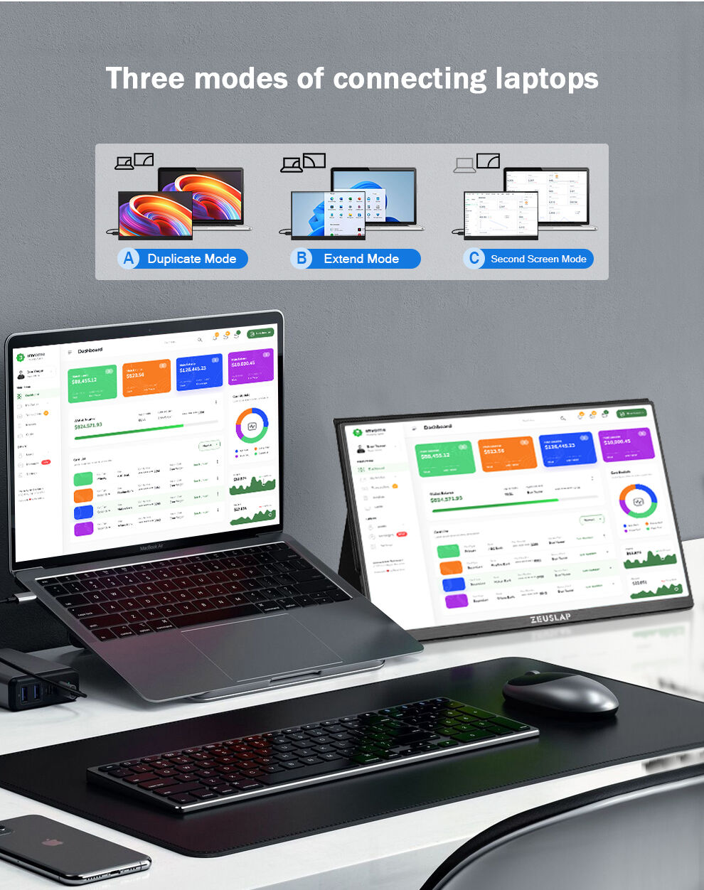 Zeuslap 14" Portable Lcd Screen 1920*1080p Travel Display Gaming ...