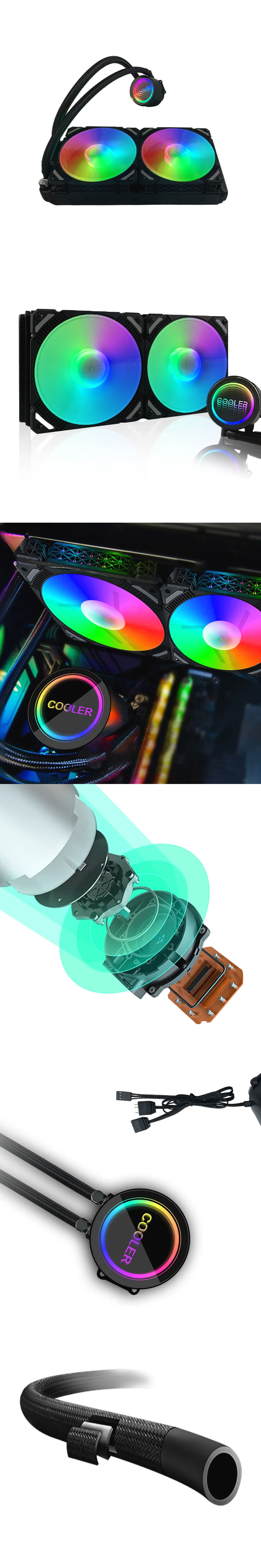 Real Time Temp Display 240mm Water Cooling Liquid Water Cooler Cooling ...