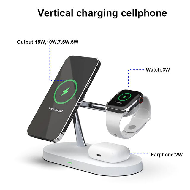 Magnetic 5 In 1 Portable Charger Stand Multifunction 15w Wireless ...