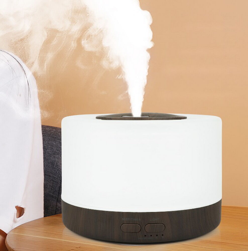 500ml Aromatherapy Humidifier Remote Control Creative Wood Grain ...