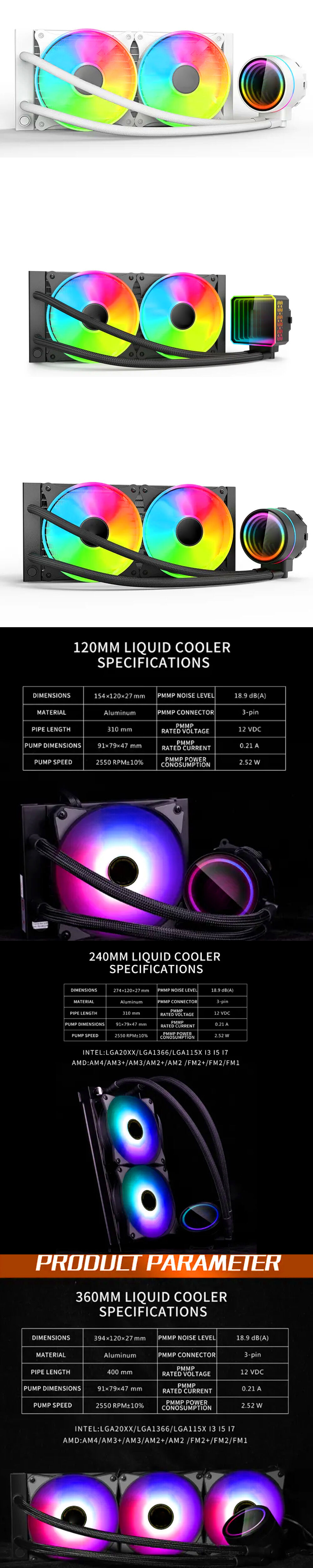 2024 New Product Factory Price Liquid 240mm Cooler Argb Radiator Fan ...