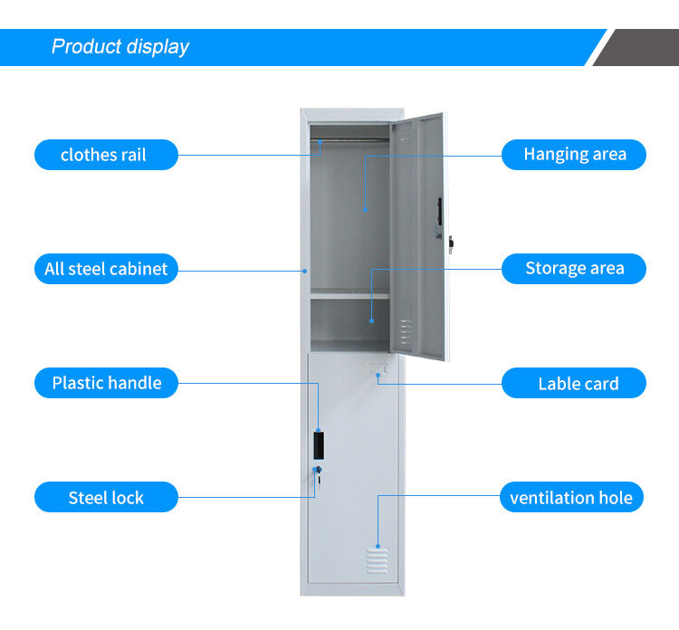 Hot Selling Single 2 Door Steel Locker Storage Cabinet Metal Student ...