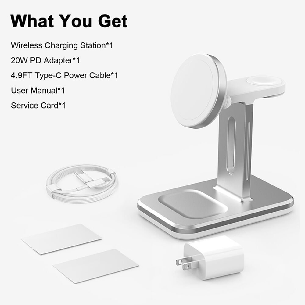 3 In 1 Magnetic Wireless Charger 15w Fast Charging Stand Mobile Phone ...