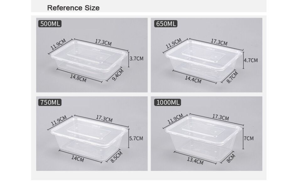 Disposable Plastic Food Box Take Away Food Container Lunch Box Bento ...