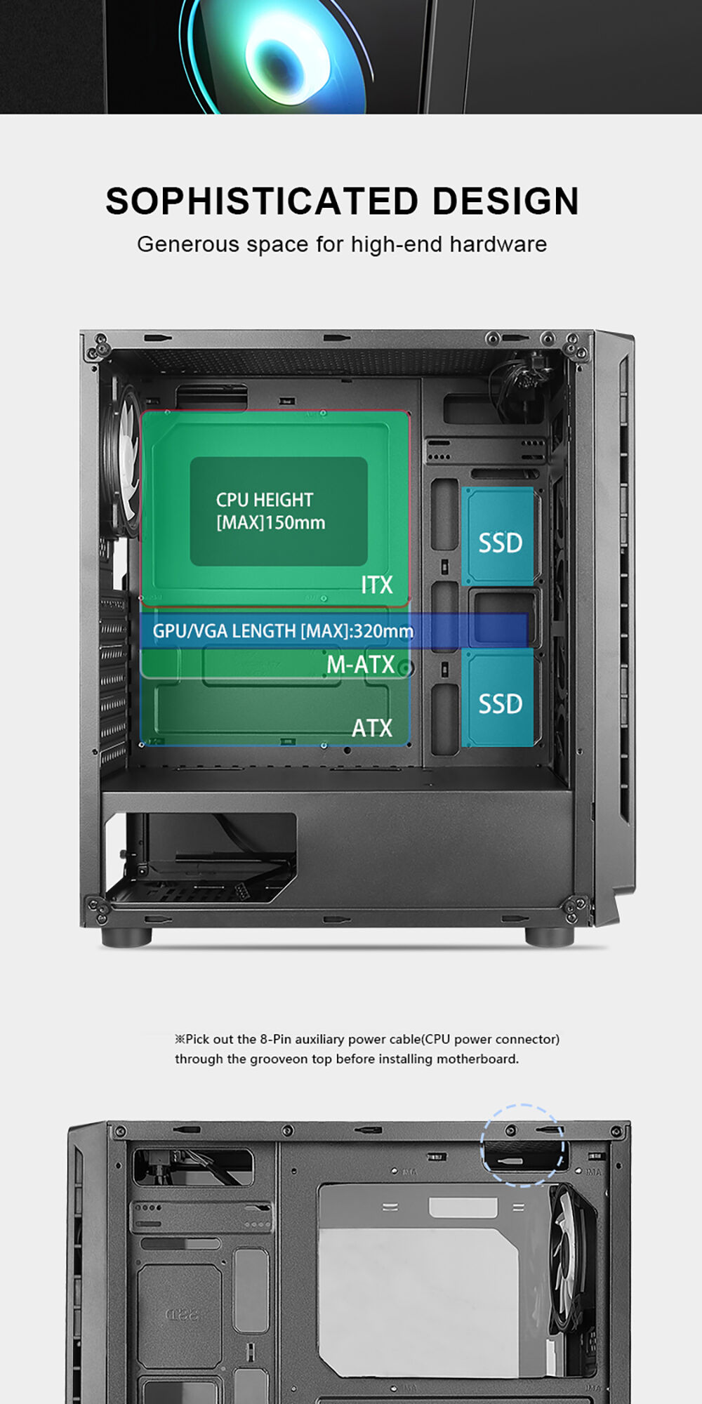 Wholesale Tempered Glass Atx Tower Office Pc Case Desktop Computer Case ...