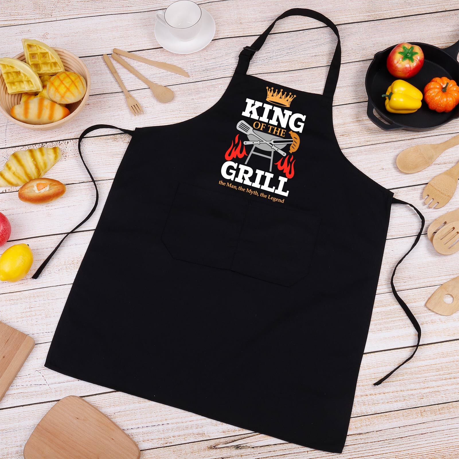 Cotton Aprons For Promotions With Custom Printing High Quality Apron With Adjustable Neck Strap ...