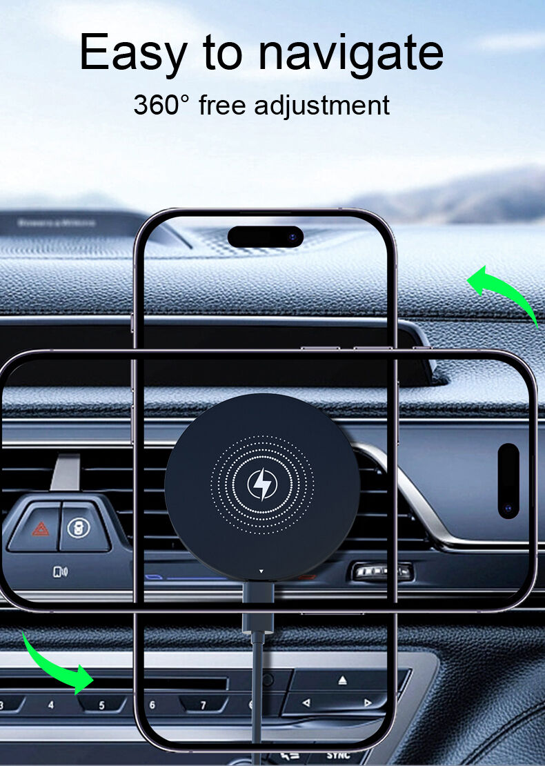 Wholesale 15w Fast Magnetic Car Charger Mount 360 Rotate Air Outlet ...
