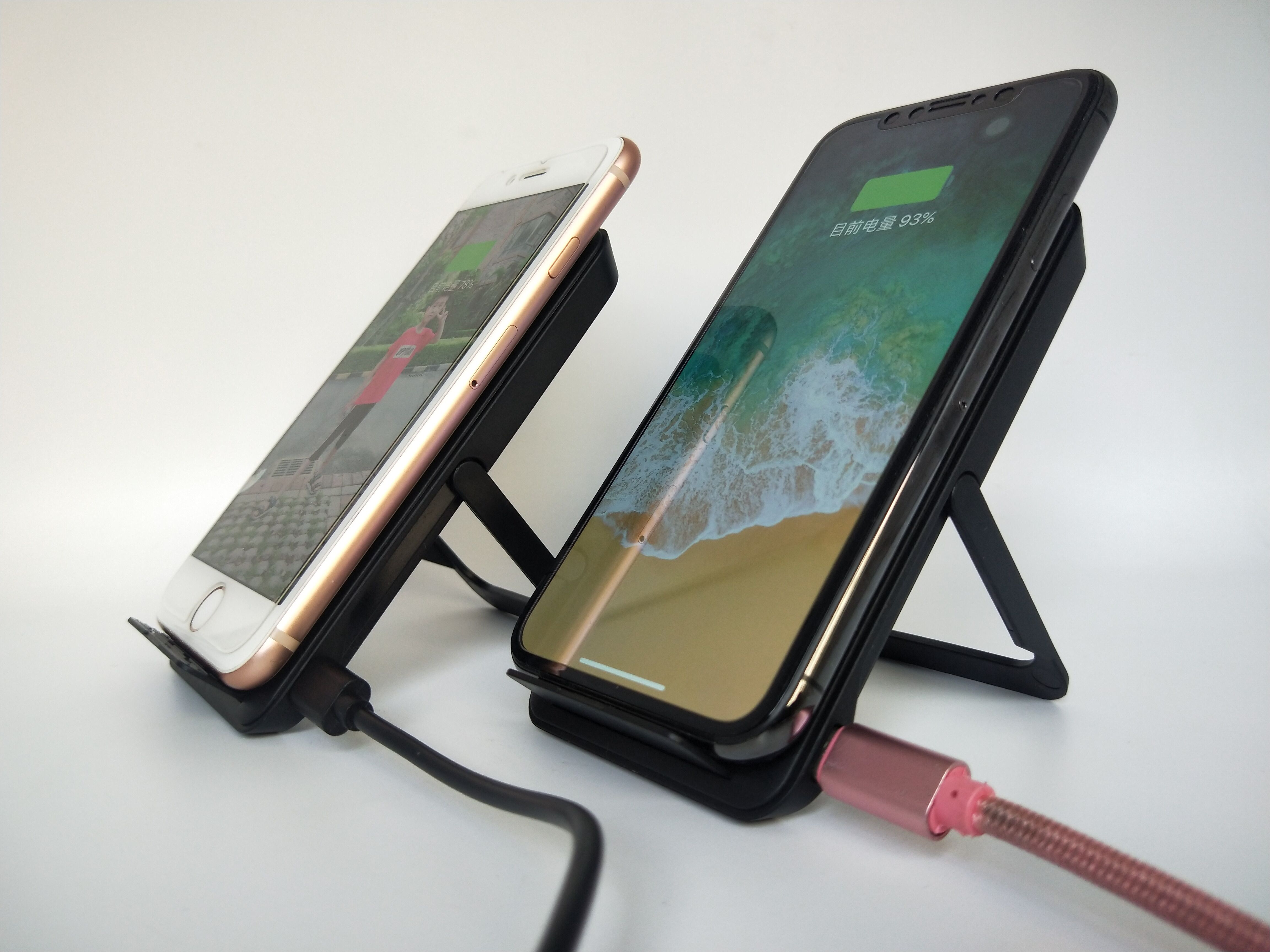 10w Fast Charging Double Coils Portable Desk Top Vertical Phone Holder ...