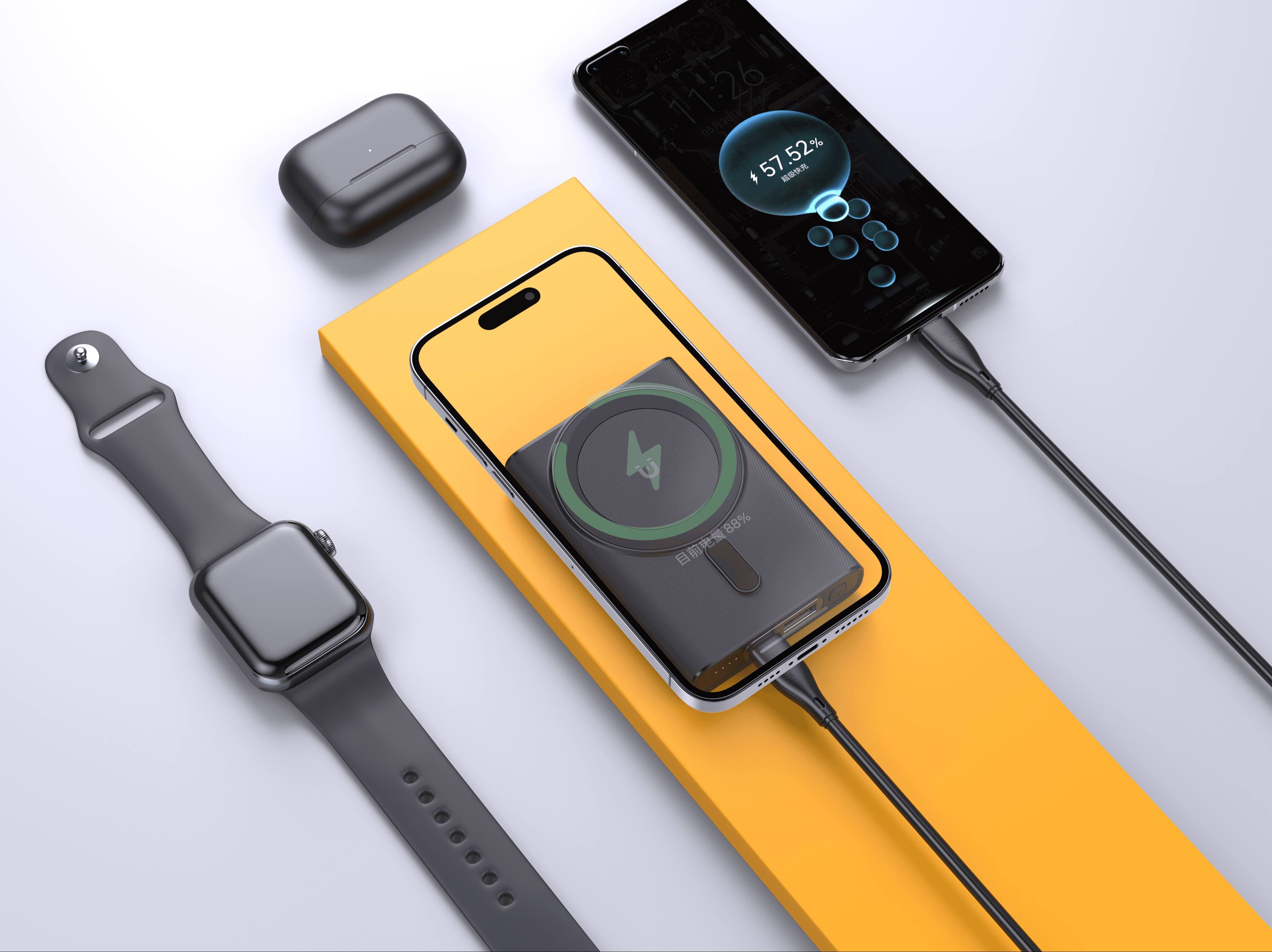 Wireless 15w Pd 22.5w 10000 Mah Magsafe Power Bank With Lcd Display And ...