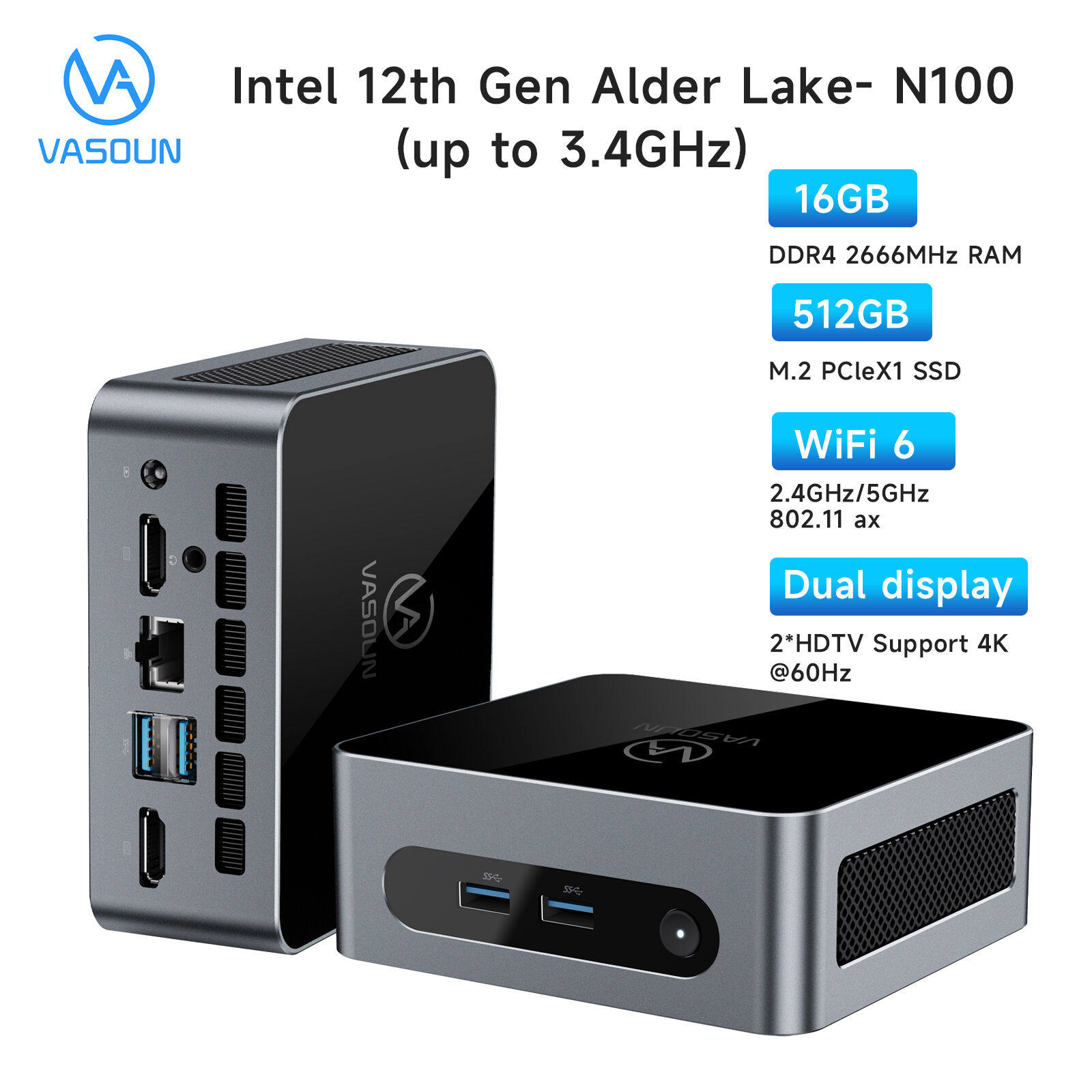 M2 N100 5g Wifi Support 16gb Ram 512gb Rom Windows 11 Mini Pc, Windows ...