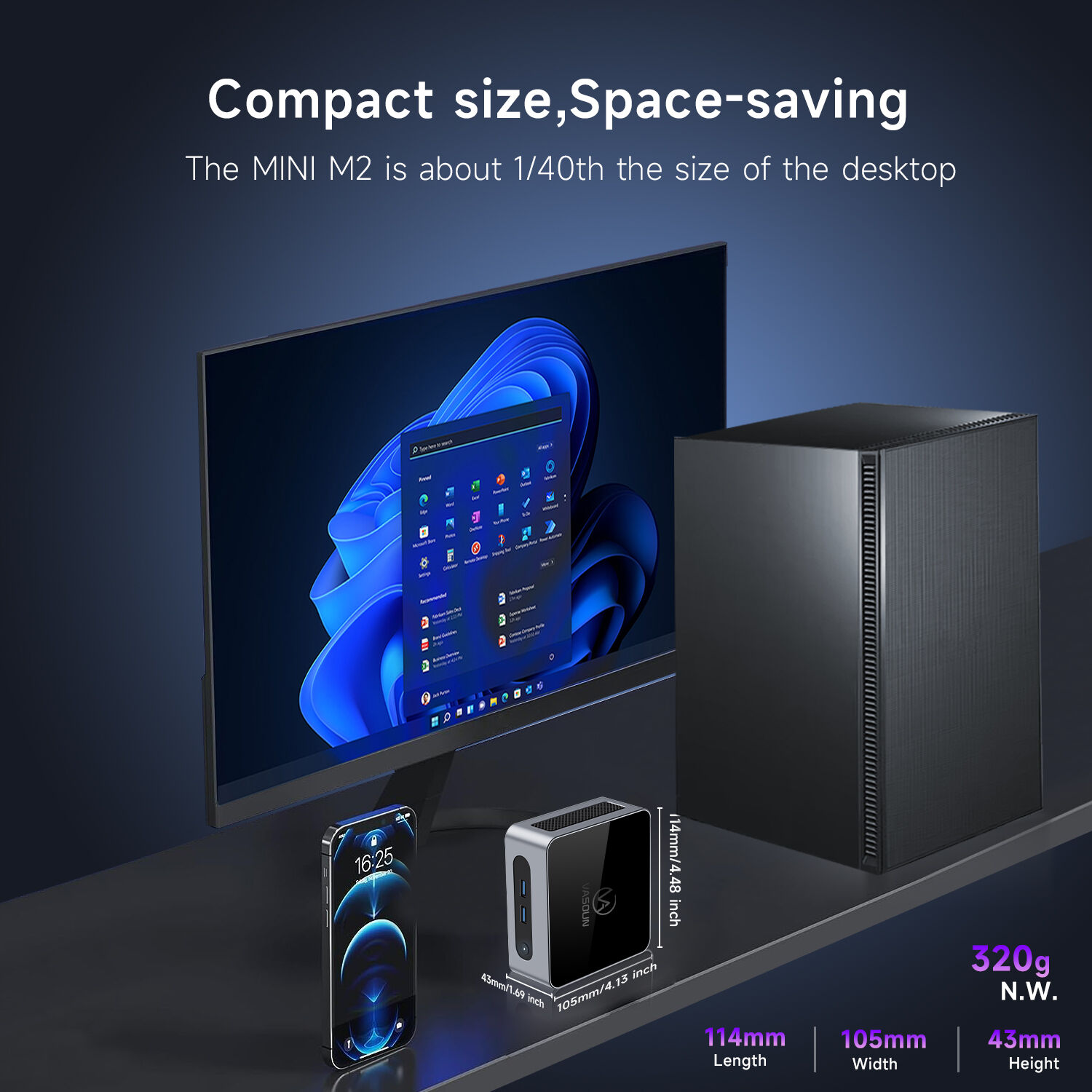 M2 N100 5g Wifi Support 16gb Ram 512gb Rom Windows 11 Mini Pc, Windows ...