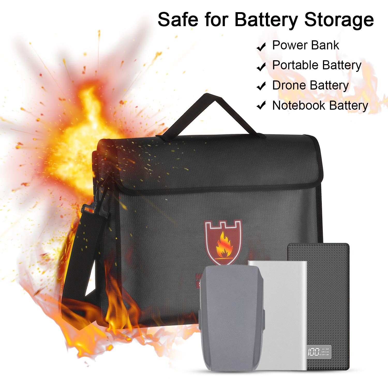 Fireproof Briefcase Bag Cross-section Portable Security Closure Fire ...