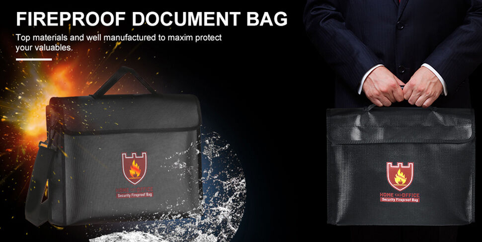 Fireproof Briefcase Bag Cross-section Portable Security Closure Fire Zipper With Shoulder Strap ...
