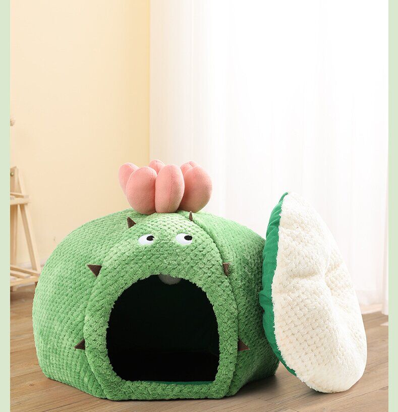 Wholesale Creative Cactus Cat Bed Thickened Warm Cat Litter Semi ...