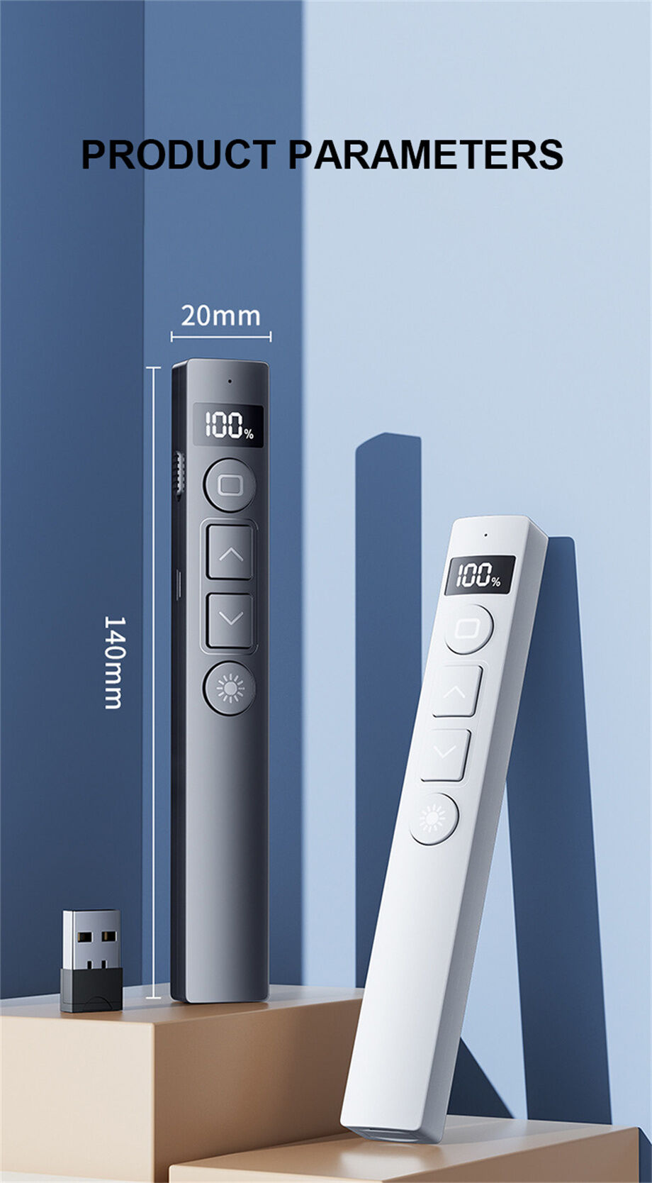 Custom Hot Selling Rechargeable Usb Wireless Presenter With Red Laser Pointers Remote Control ...