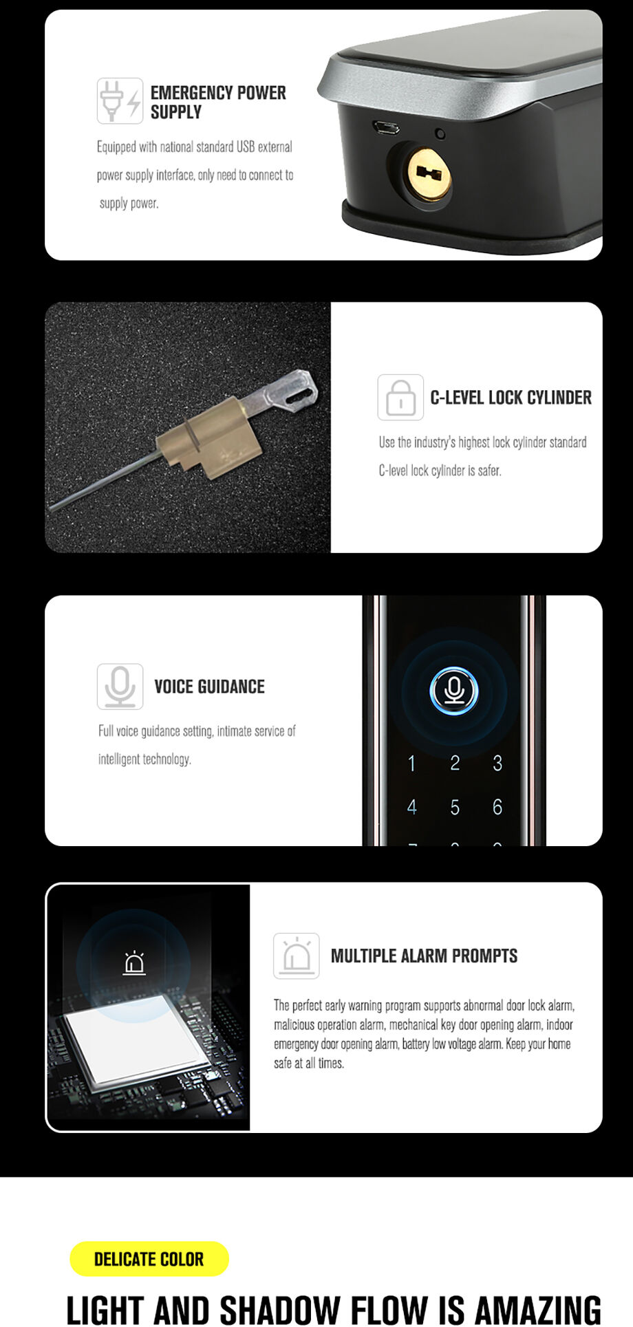 Automatic Ble/wifi Grey Fingerprint Card Key Unloock Double Security ...