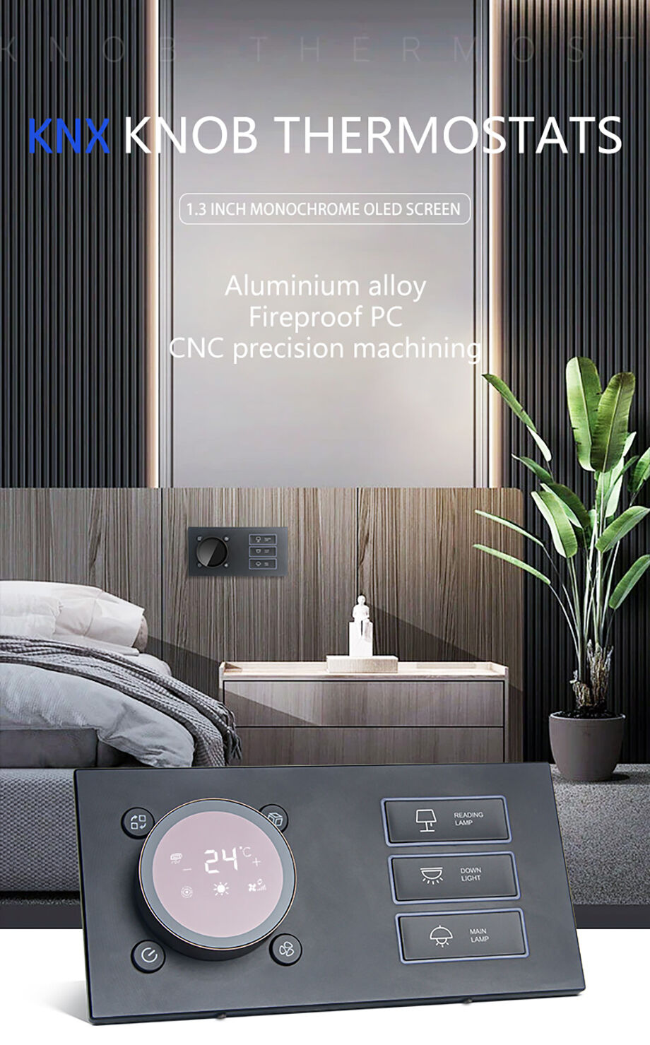 Customized Knx Temperature Controller 3 Gang Push Button Switch Smart ...