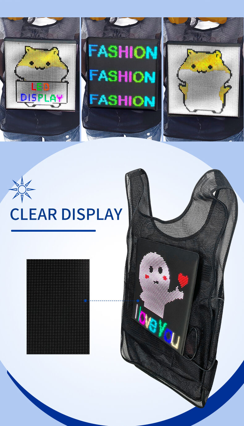 Advertising Led Vest With Led Screen Wireless App Control Led Display ...
