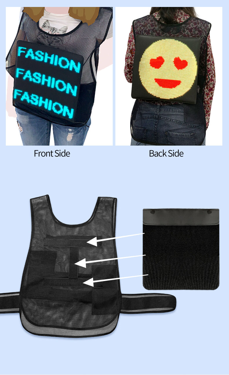 Advertising Led Vest With Led Screen Wireless App Control Led Display ...