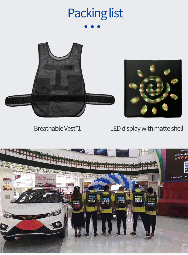 Advertising Led Vest With Led Screen Wireless App Control Led Display ...