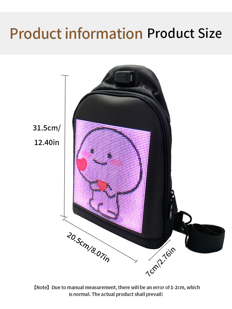 Full Color Screen Led Crossbody Bag Programmable Diy Advertising ...