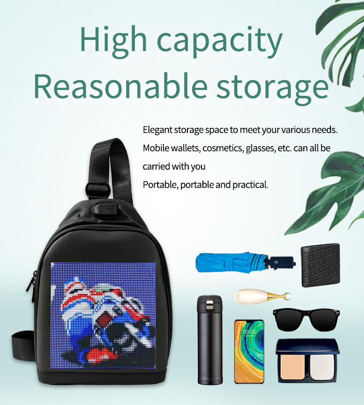 Full Color Screen Led Crossbody Bag Programmable Diy Advertising ...