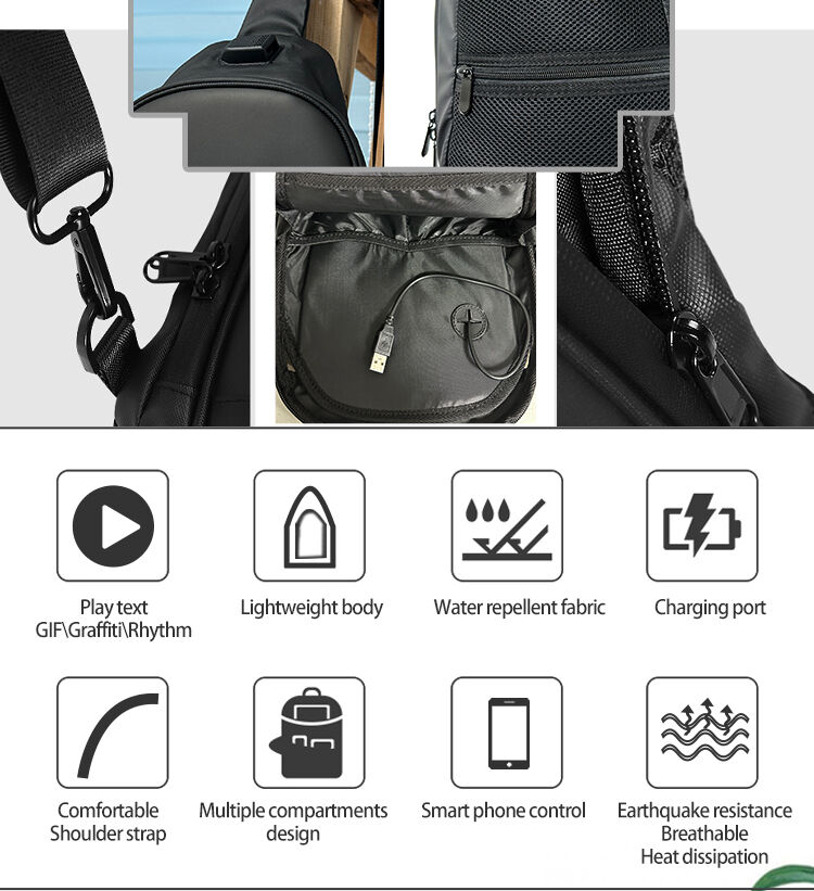 Full Color Screen Led Crossbody Bag Programmable Diy Advertising ...