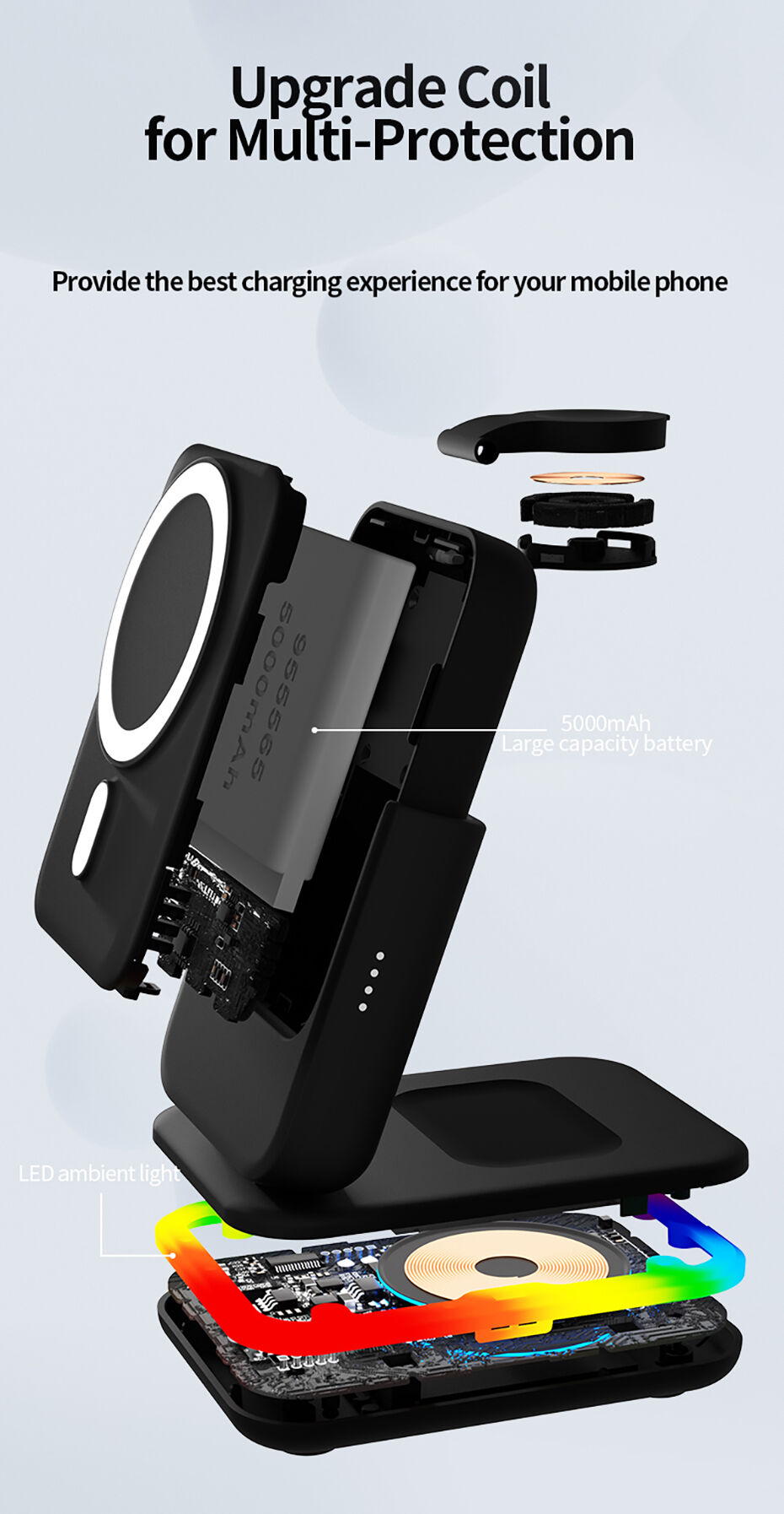 New Design C15 Foldable Strong Magnetic 3-in-1 Fast Wireless Charger ...