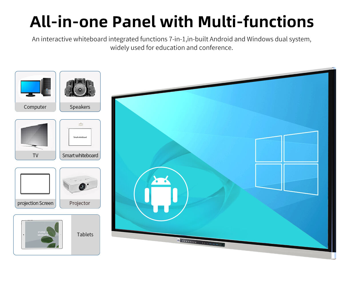 High Definition Multimedia Teaching Conference Lcd Interactive Touch All-in-one Machine 55/65/75 ...