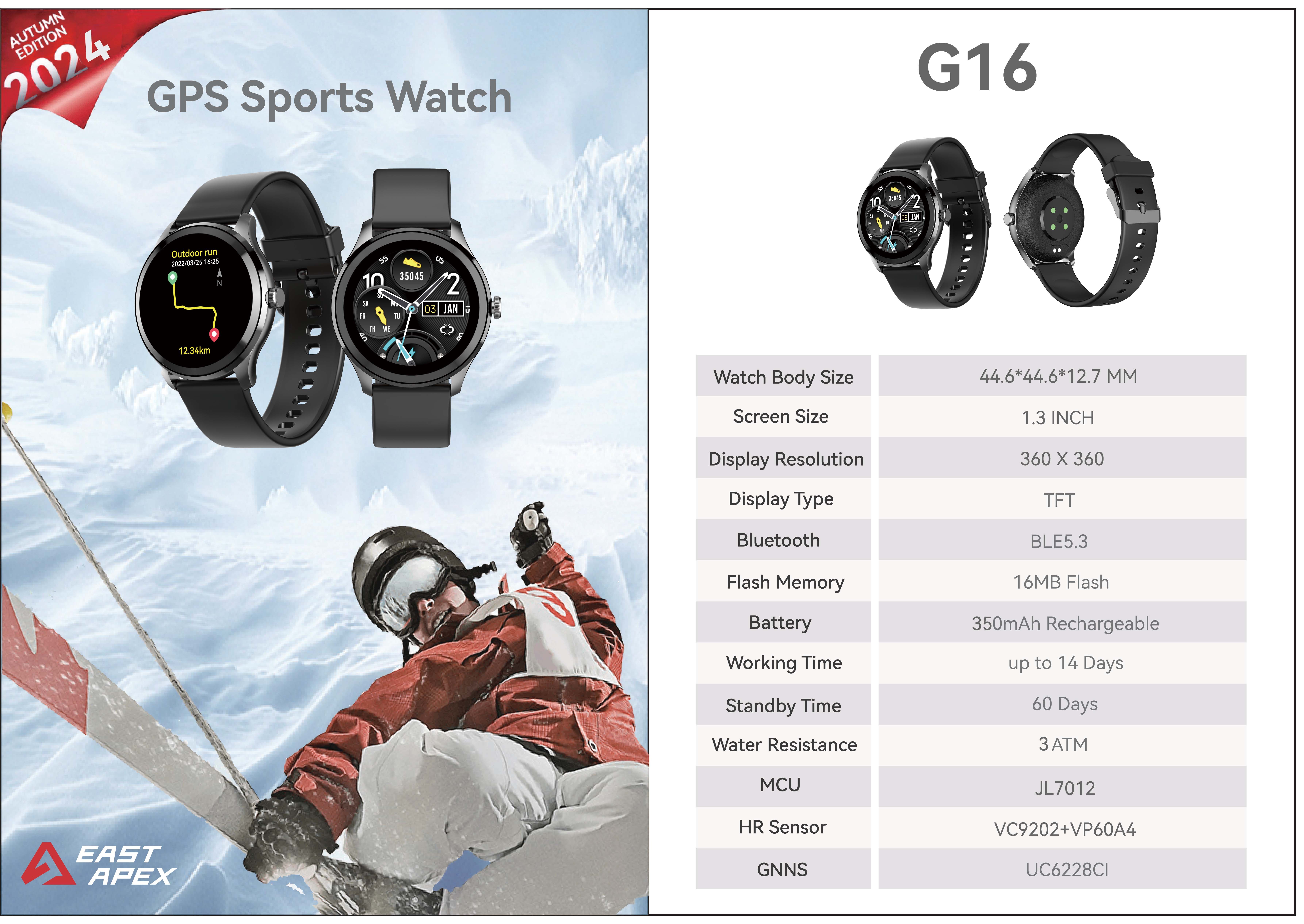 3atm Swimming Waterproof Gps Smart Watch With Heart Rate, Spo2, Stress ...